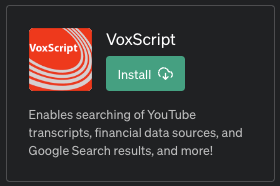 【VoxScript】ChatGPT 人気プラグイン 使い方：リアルタイム検索やYouTube、株式など情報収集に！ | ChatGPTの学校