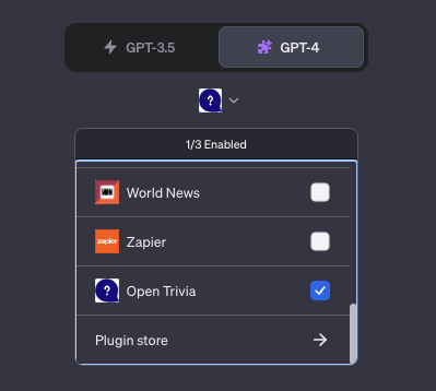 【Open Trivia】ChatGPT プラグイン 使い方：雑学クイズで遊びや教育！答え合わせ、採点も | ChatGPTの学校