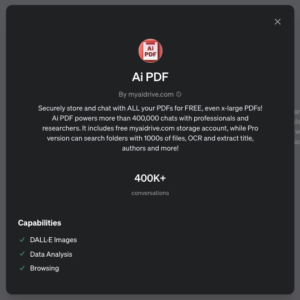 【Ai PDF】ChatGPT GPTs 使い方：大容量PDFファイルの要約と情報検索、保存・管理まで！ | ChatGPTの学校