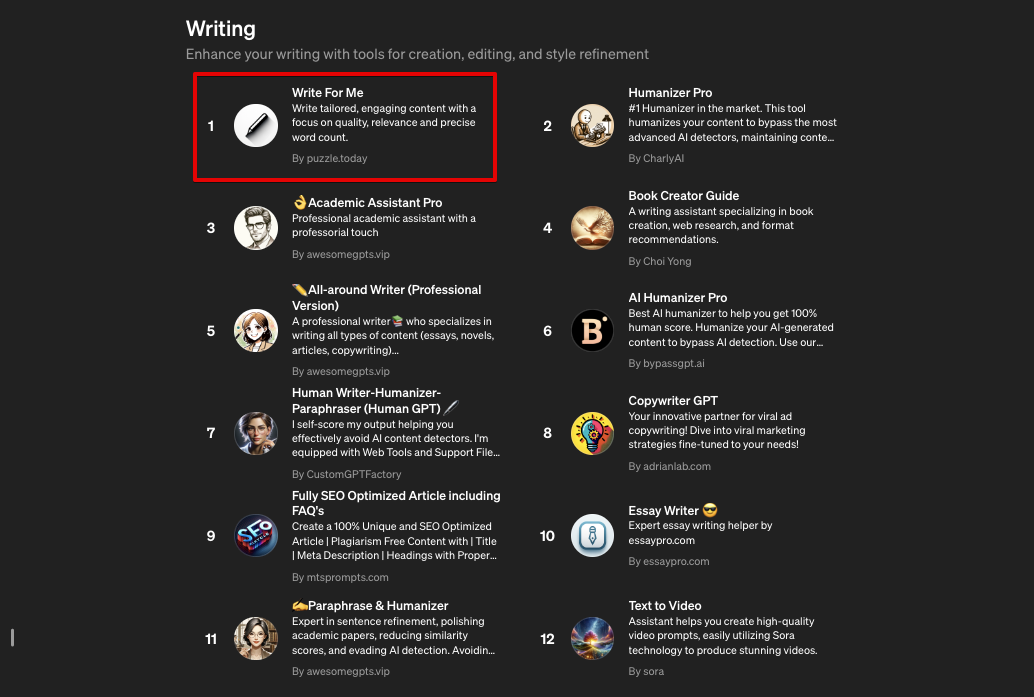 【Write For Me】ChatGPT GPTs 使い方：自動記事作成とSEO対策ができる！高品質コンテンツ作成法 | ChatGPTの学校
