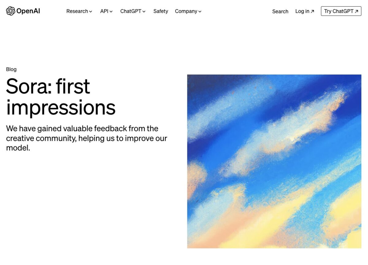 OpenAI 動画生成AI「Sora」発表！驚異の48の作例と使い方15選、仕組みまで完全解説 | ChatGPTの学校