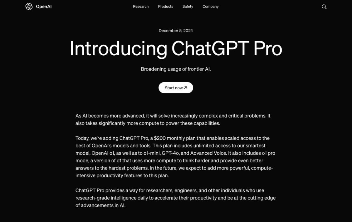OpenAI「ChatGPT Pro」プランと「o1 pro mode」登場！月額200ドルの最強AIプランを徹底解説 | ChatGPTの学校